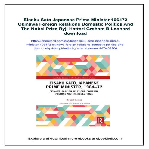 Eisaku Sato Japanese Prime Minister 196472 Okinawa Foreign Relations ...