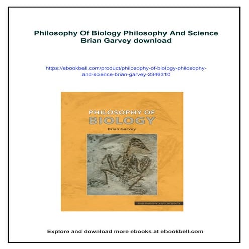 Philosophy Of Biology Philosophy And Science Brian Garvey | PDF