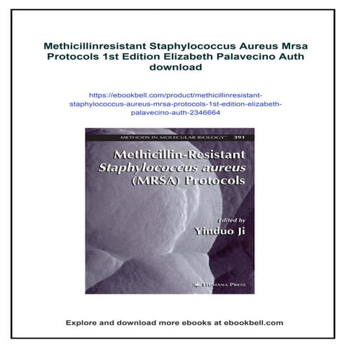 Methicillinresistant Staphylococcus Aureus Mrsa Protocols 1st Edition ...