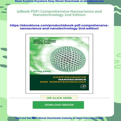 (eBook PDF) Comprehensive Nanoscience and Nanotechnology 2nd Edition | PDF