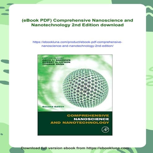 (eBook PDF) Comprehensive Nanoscience and Nanotechnology 2nd Edition | PDF