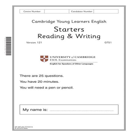117355 2011 yle_starters_reading___writing | PDF