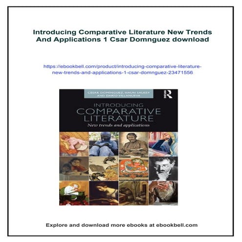 Introducing Comparative Literature New Trends And Applications 1 Csar ...