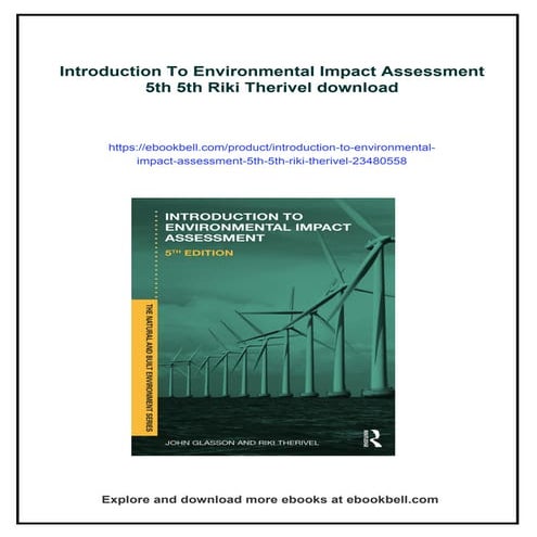 Introduction To Environmental Impact Assessment 5th 5th Riki Therivel | PDF