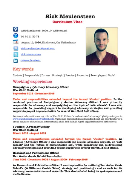 Europass CV update Peter Jorna December 2016 | PDF | Education