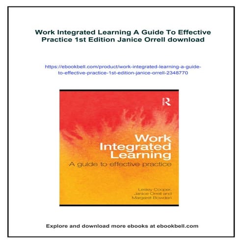 Work Integrated Learning A Guide To Effective Practice 1st Edition ...