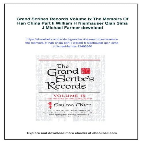 Grand Scribes Records Volume Ix The Memoirs Of Han China Part Ii ...