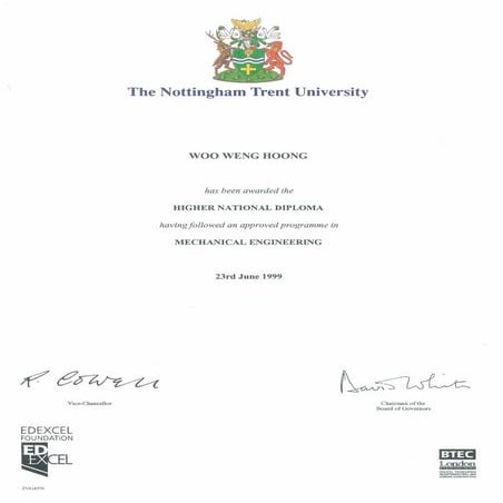 Higher National Diploma Cert | PDF