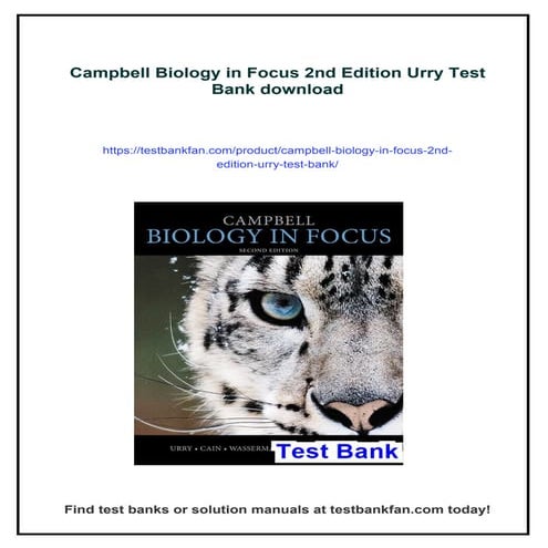 Campbell Biology in Focus 2nd Edition Urry Test Bank | PDF