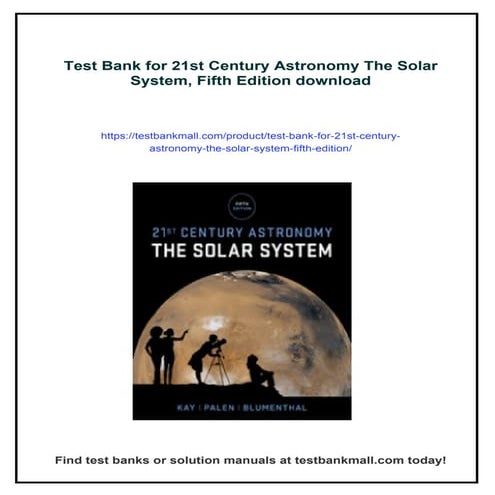 Test Bank for 21st Century Astronomy The Solar System, Fifth Edition | PDF
