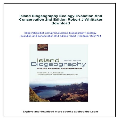 Island Biogeography Ecology Evolution And Conservation 2nd Edition ...