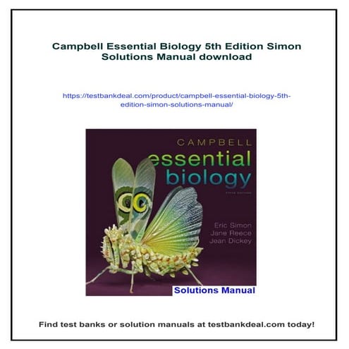 Campbell Essential Biology 5th Edition Simon Solutions Manual | PDF