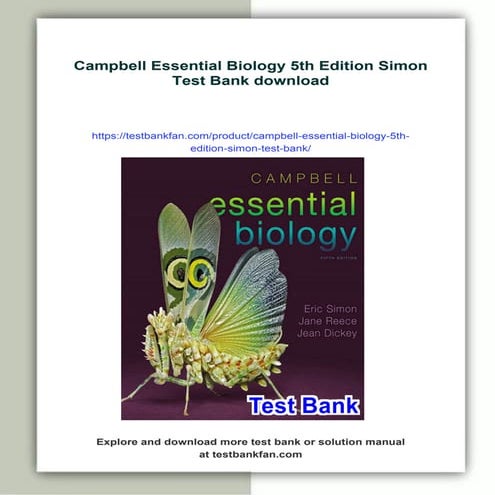 Campbell Essential Biology 5th Edition Simon Test Bank | PDF