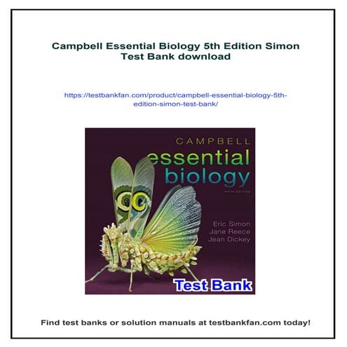Campbell Essential Biology 5th Edition Simon Test Bank | PDF