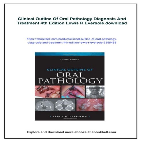 Clinical Outline Of Oral Pathology Diagnosis And Treatment 4th Edition ...