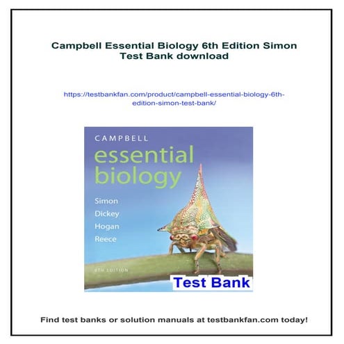 Campbell Essential Biology 6th Edition Simon Test Bank | PDF