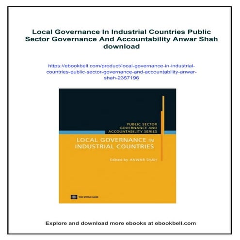 Local Governance In Industrial Countries Public Sector Governance And ...