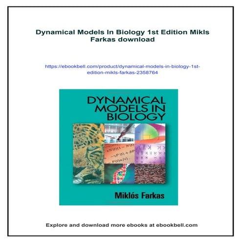 Dynamical Models In Biology 1st Edition Mikls Farkas | PDF