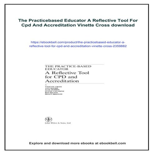 The Practicebased Educator A Reflective Tool For Cpd And Accreditation ...