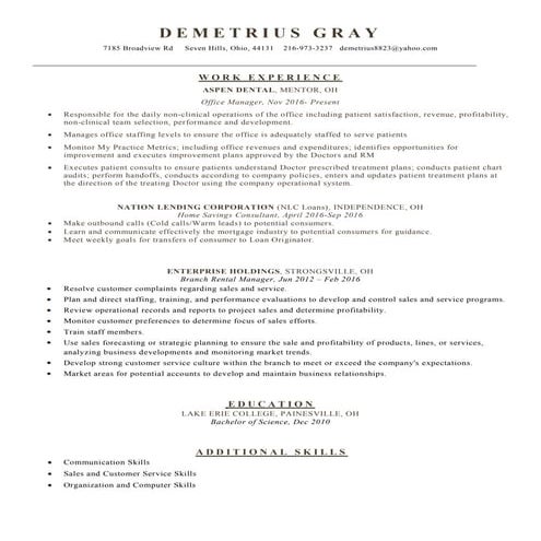 D. Gray resume 2017 | PDF