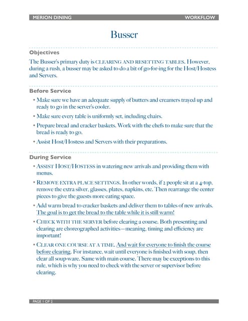 SEQUENCE OF SERVICE IN RESTAURANT.pptx | Bars & Restaurants | Attractions