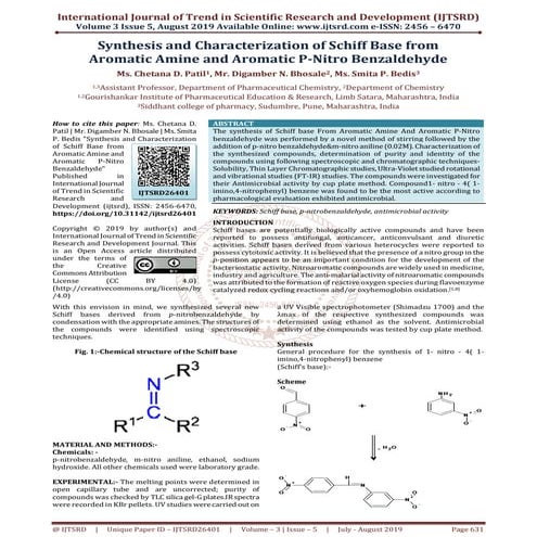 Synthesis and Characterization of Schiff Base from Aromatic Amine and ...