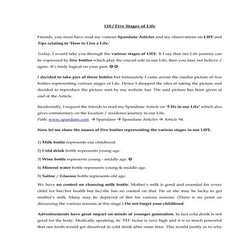 118 five stages of life | PDF