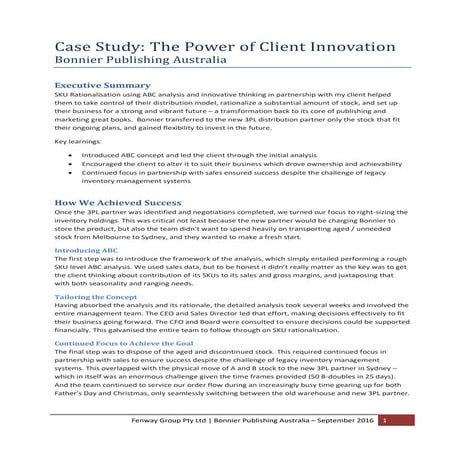160930 - Bonnier Publishing Australia - Case Study Final | PDF