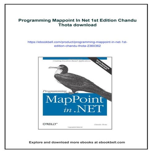 Programming Mappoint In Net 1st Edition Chandu Thota | PDF