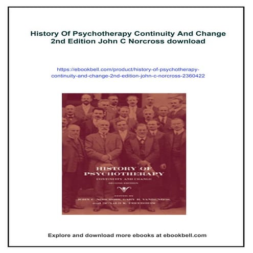 History Of Psychotherapy Continuity And Change 2nd Edition John C Norcross | PDF