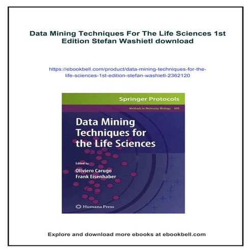 Data Mining Techniques For The Life Sciences 1st Edition Stefan Washietl | PDF