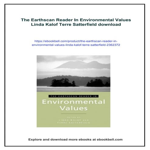 The Earthscan Reader In Environmental Values Linda Kalof Terre ...