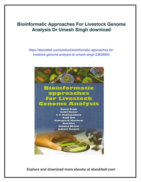 Bioinformatic Approaches For Livestock Genome Analysis Dr Umesh Singh Pdf