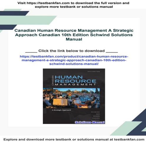 Secure immediate PDF access to every chapter of Canadian Human Resource Management A Strategic ...