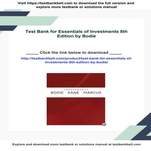 Test Bank for Fundamentals of Investment Management 10th Edition: Hirt ...