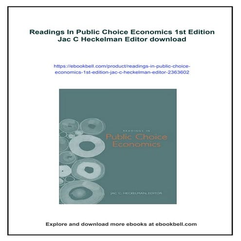 Readings In Public Choice Economics 1st Edition Jac C Heckelman Editor ...