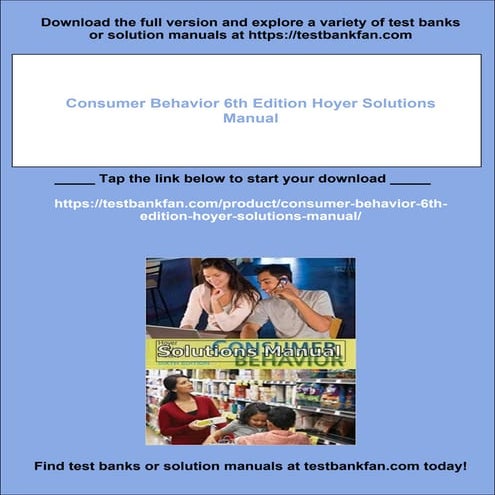 Consumer Behavior 6th Edition Hoyer Solutions Manual | PDF