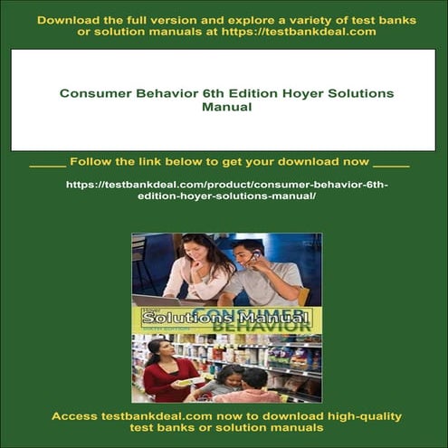 Consumer Behavior 6th Edition Hoyer Solutions Manual | PDF