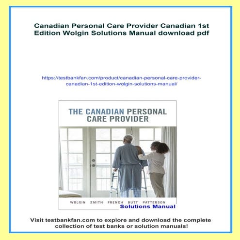 Canadian Personal Care Provider Canadian 1st Edition Wolgin Solutions ...