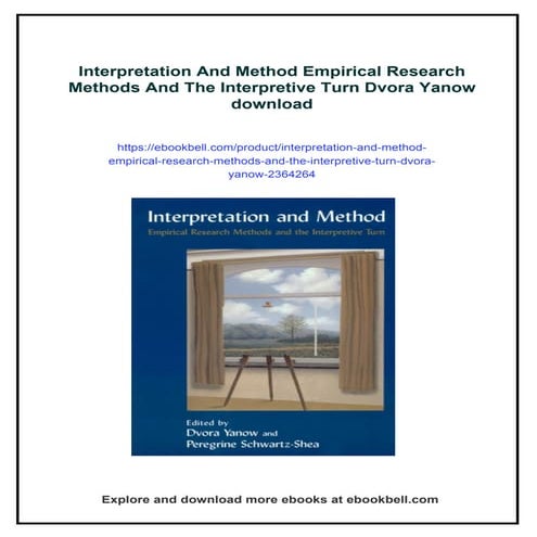 Interpretation And Method Empirical Research Methods And The Interpretive Turn Dvora Yanow | PDF