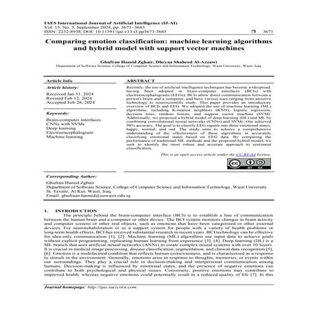 Comparing emotion classification: machine learning algorithms and hybrid model with support ...
