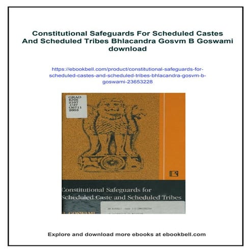 Constitutional Safeguards For Scheduled Castes And Scheduled Tribes ...