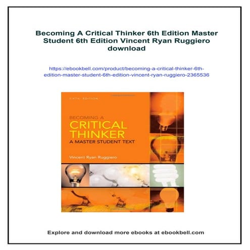Becoming A Critical Thinker 6th Edition Master Student 6th Edition ...