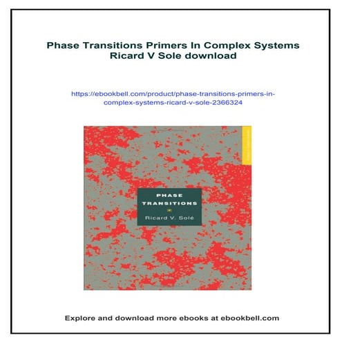 Phase Transitions Primers In Complex Systems Ricard V Sole | PDF