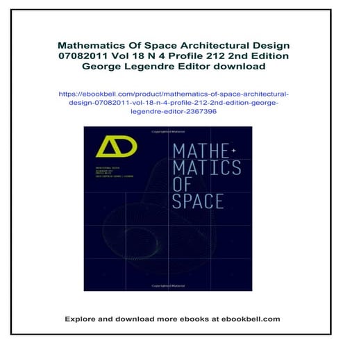 Mathematics Of Space Architectural Design 07082011 Vol 18 N 4 Profile ...