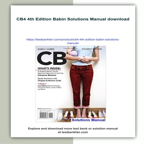 Download full ebook of CB4 4th Edition Babin Solutions Manual instant download pdf | PDF