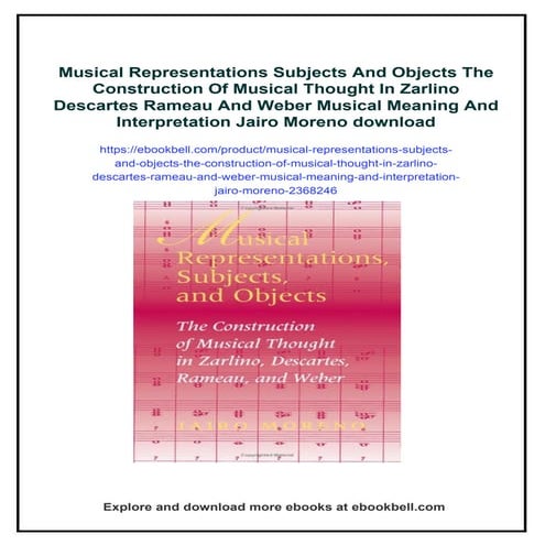 Musical Representations Subjects And Objects The Construction Of ...