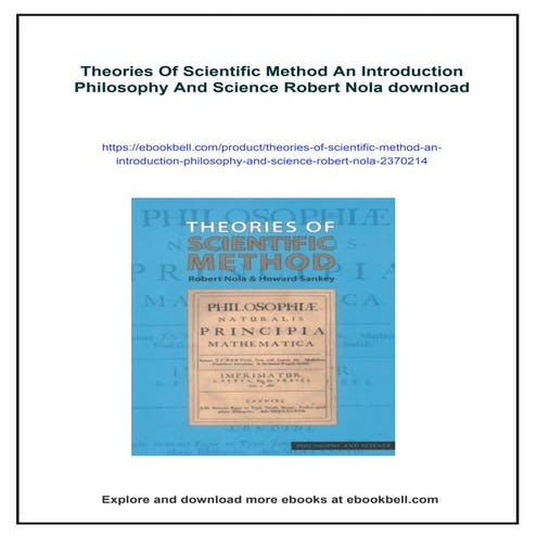 Theories Of Scientific Method An Introduction Philosophy And Science ...