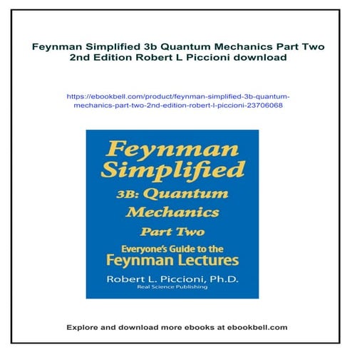 Feynman Simplified 3b Quantum Mechanics Part Two 2nd Edition Robert L ...