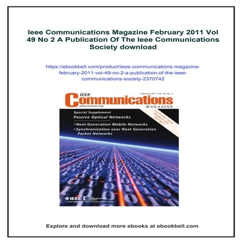 Ieee Communications Magazine February 2011 Vol 49 No 2 A Publication Of ...